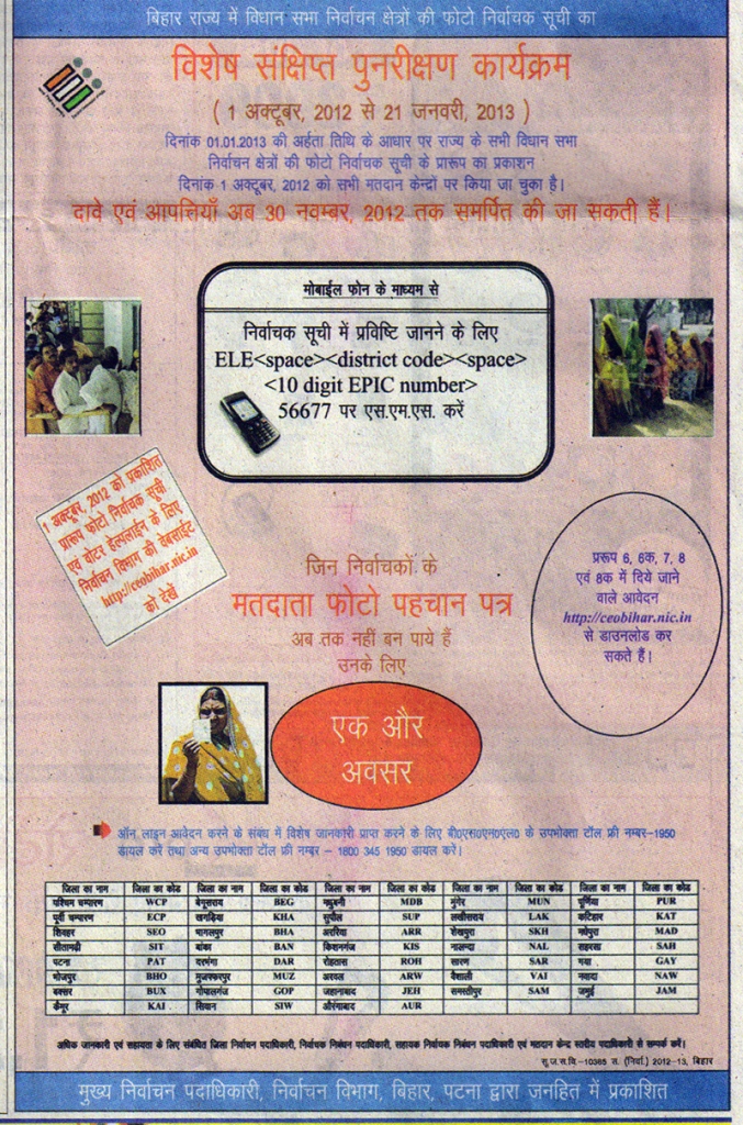 One More Chance to Get Voter ID Card | Bihar Chamber of Commerce ...